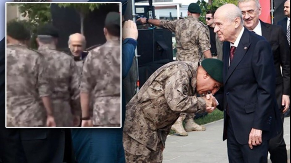 Skandal görüntüler: Özel Harekatçı polisler Devlet Bahçeli'nin elini ... Skandal görüntüler: Özel Harekatçı polisler Devlet Bahçeli'nin elini ...